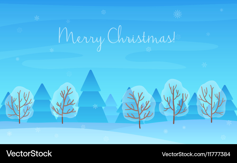 Beautiful christmas winter landscape background Vector Image
