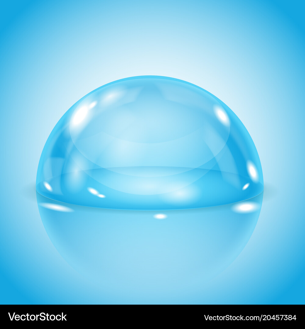 Blue glass dome shiny transparent semi sphere Vector Image