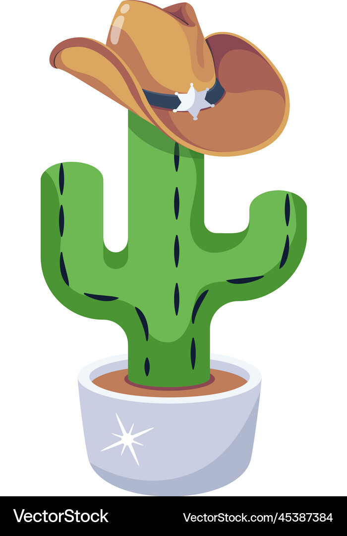 Cowboy cactus Royalty Free Vector Image - VectorStock