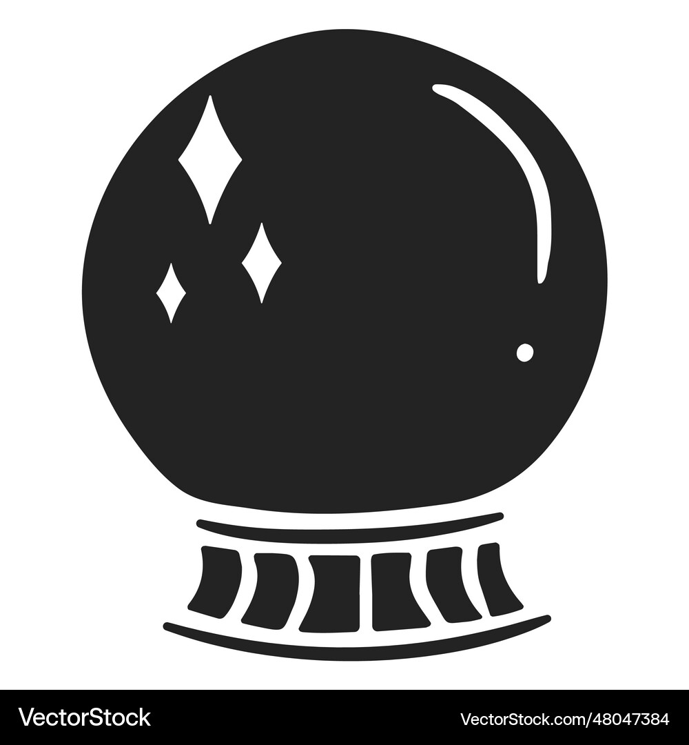 Crystal ball halloween cut out Royalty Free Vector Image