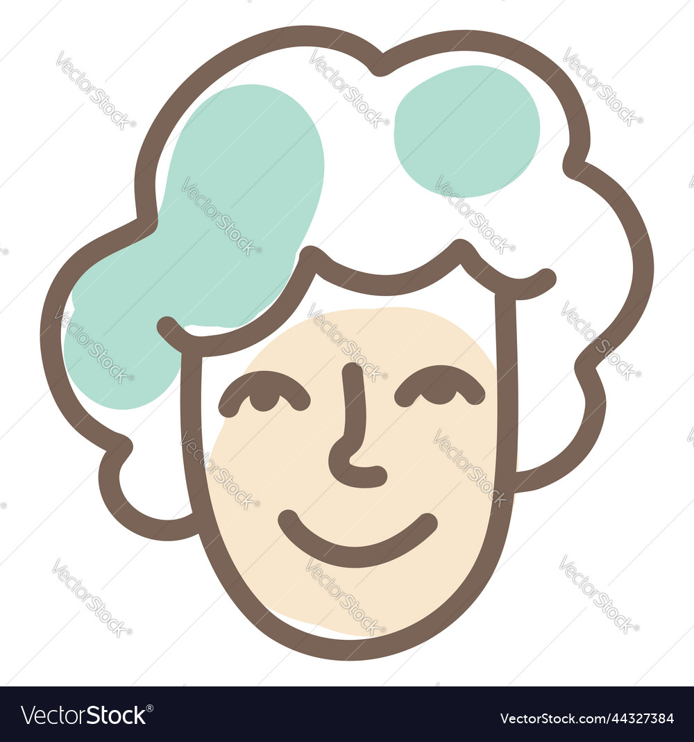 Grandma With Warm Smile On A White Background Vector Image