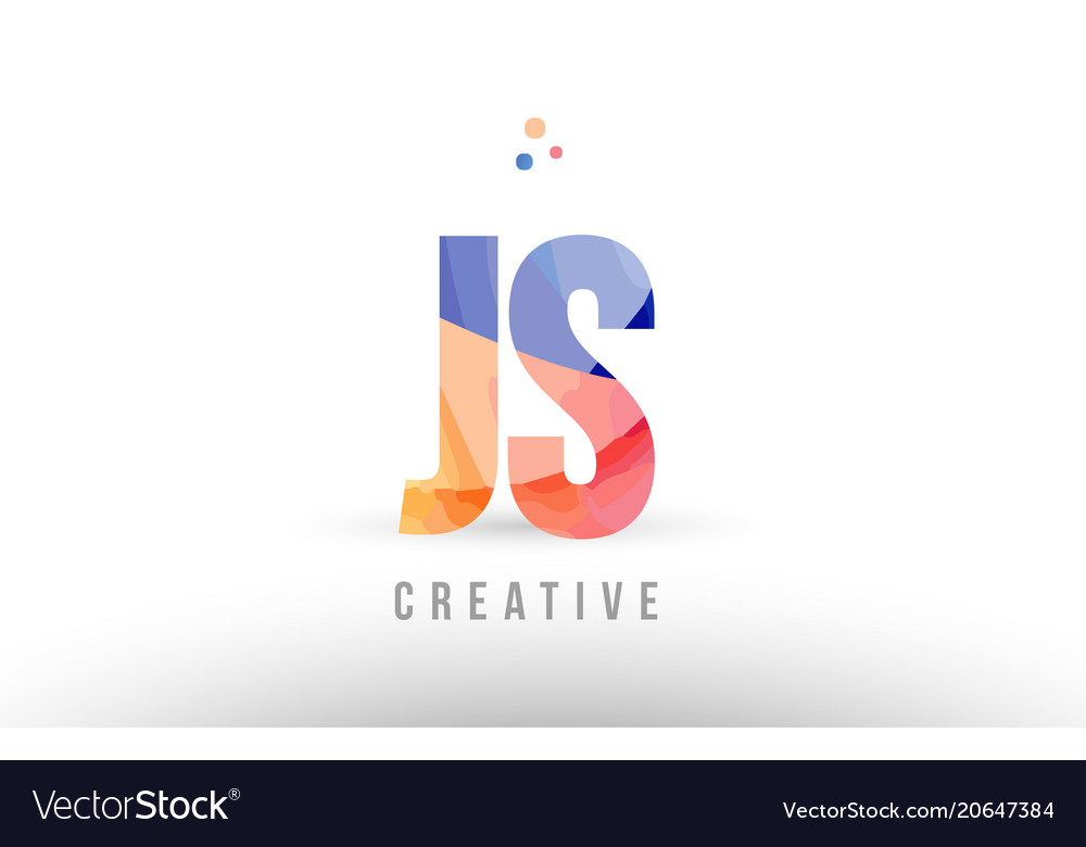 Orange blue alphabet letter js j s logo icon Vector Image