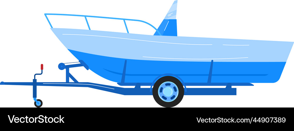 Boat at vehicle transport Royalty Free Vector Image