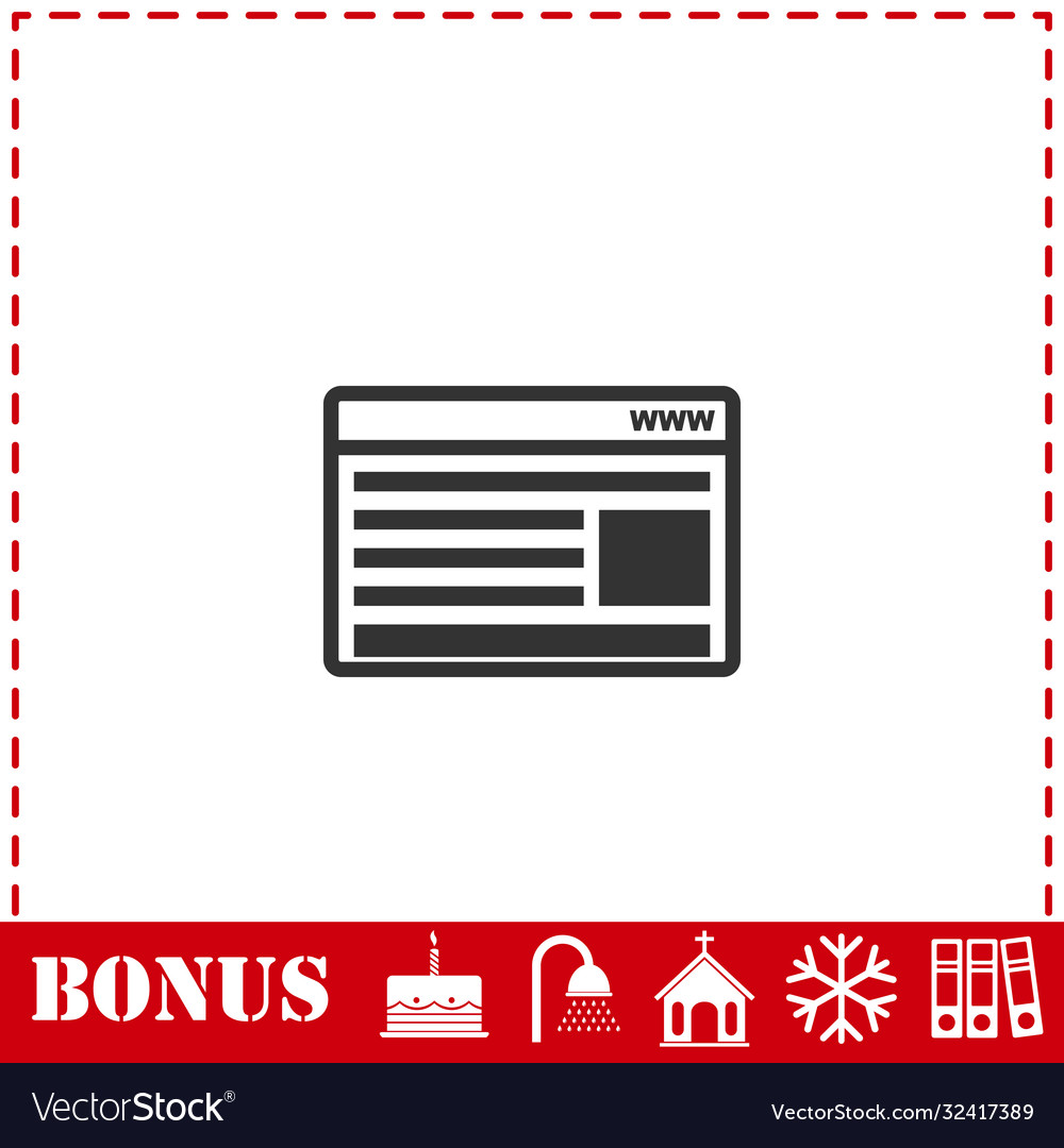 Browser icon flat Royalty Free Vector Image - VectorStock