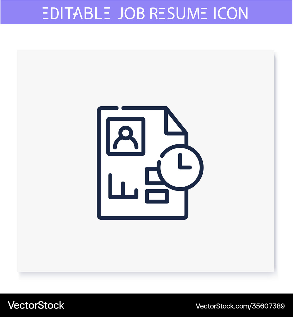 Chronological resume line icon editable Royalty Free Vector