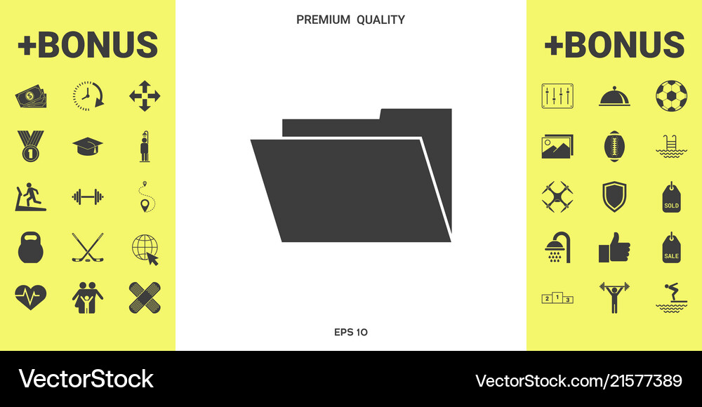 Folder icon symbol Royalty Free Vector Image - VectorStock