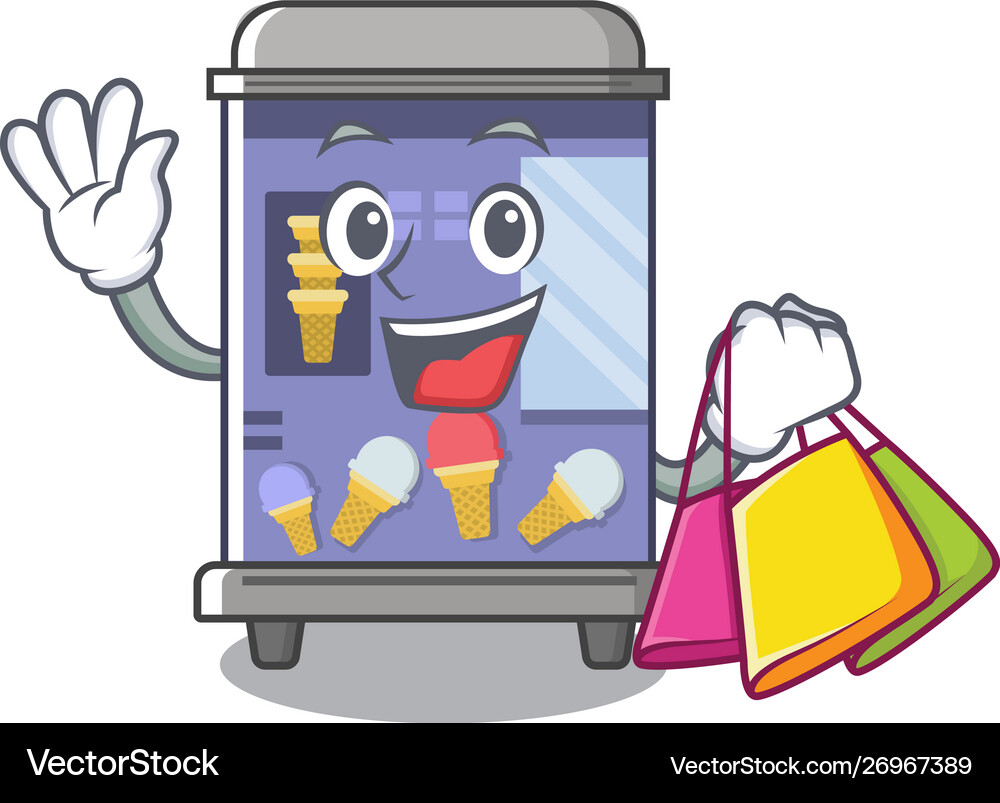 Shopping ice cream vending machine isolated Vector Image