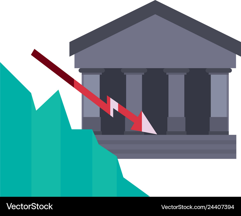 Bank chart decrease Royalty Free Vector Image - VectorStock