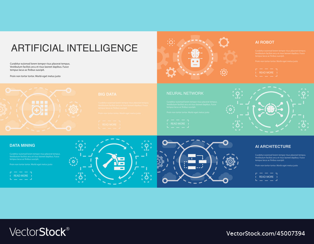 Big data data mining ai robot neural network Vector Image