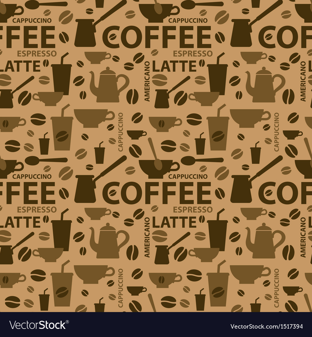 Coffee pattern Royalty Free Vector Image - VectorStock