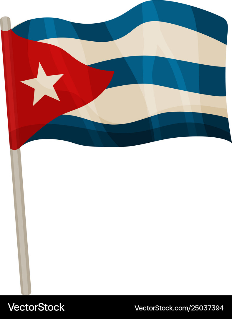 Crashing cuban flag on white Royalty Free Vector Image