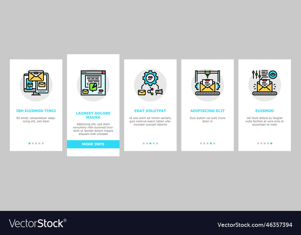 Email Marketing Internet Web Onboarding Icons Set Vector Image