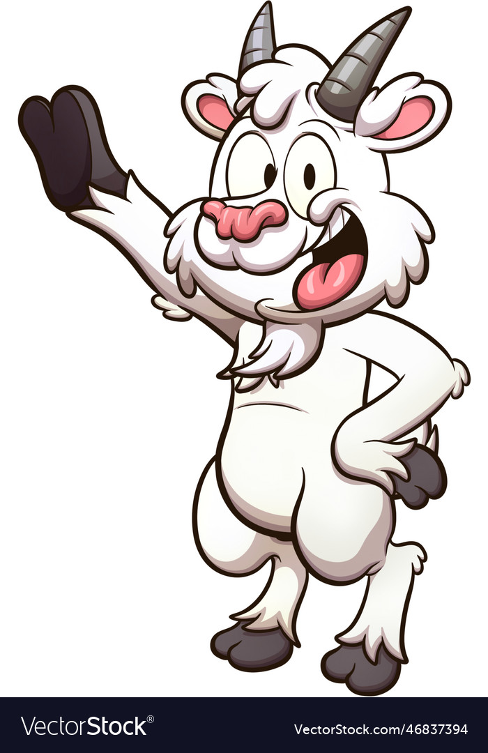 Friendly smiling cartoon goat Royalty Free Vector Image Friendly smiling cartoon goat Royalty Free Vector Image