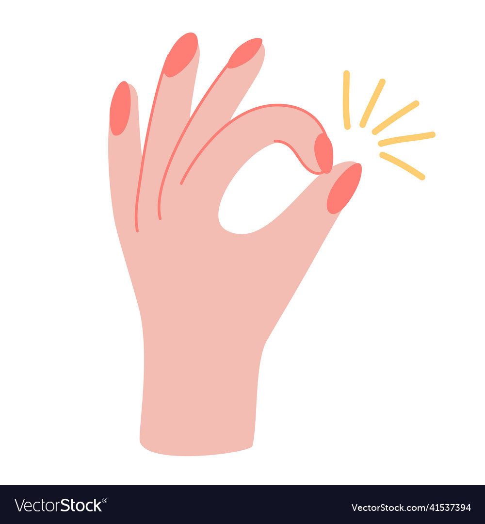 Hand shows the ok sign gesture is good Royalty Free Vector