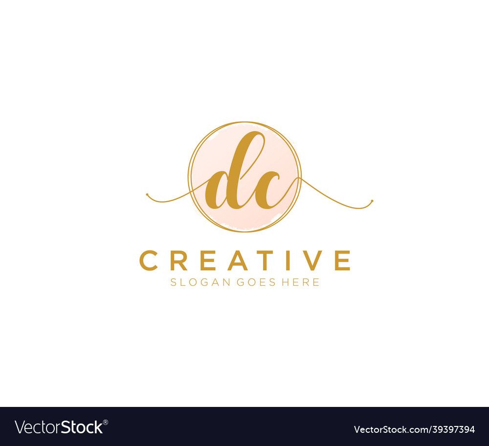 Initial dc feminine logo beauty monogram Vector Image Initial dc feminine logo beauty monogram Vector Image