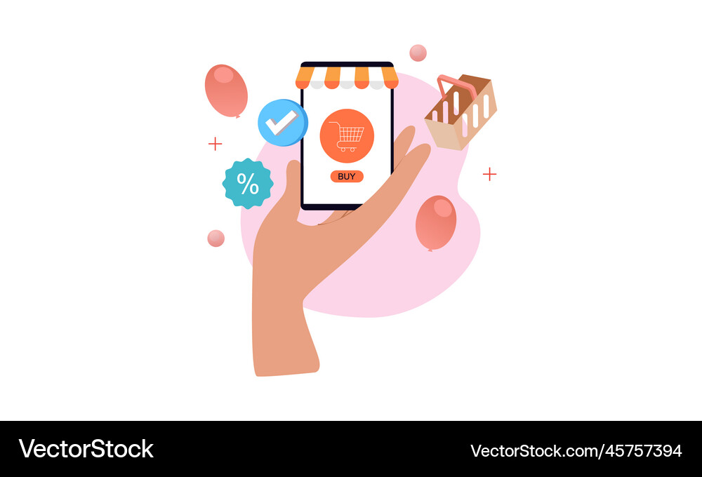 Online shopping 3d shop logo Royalty Free Vector Image