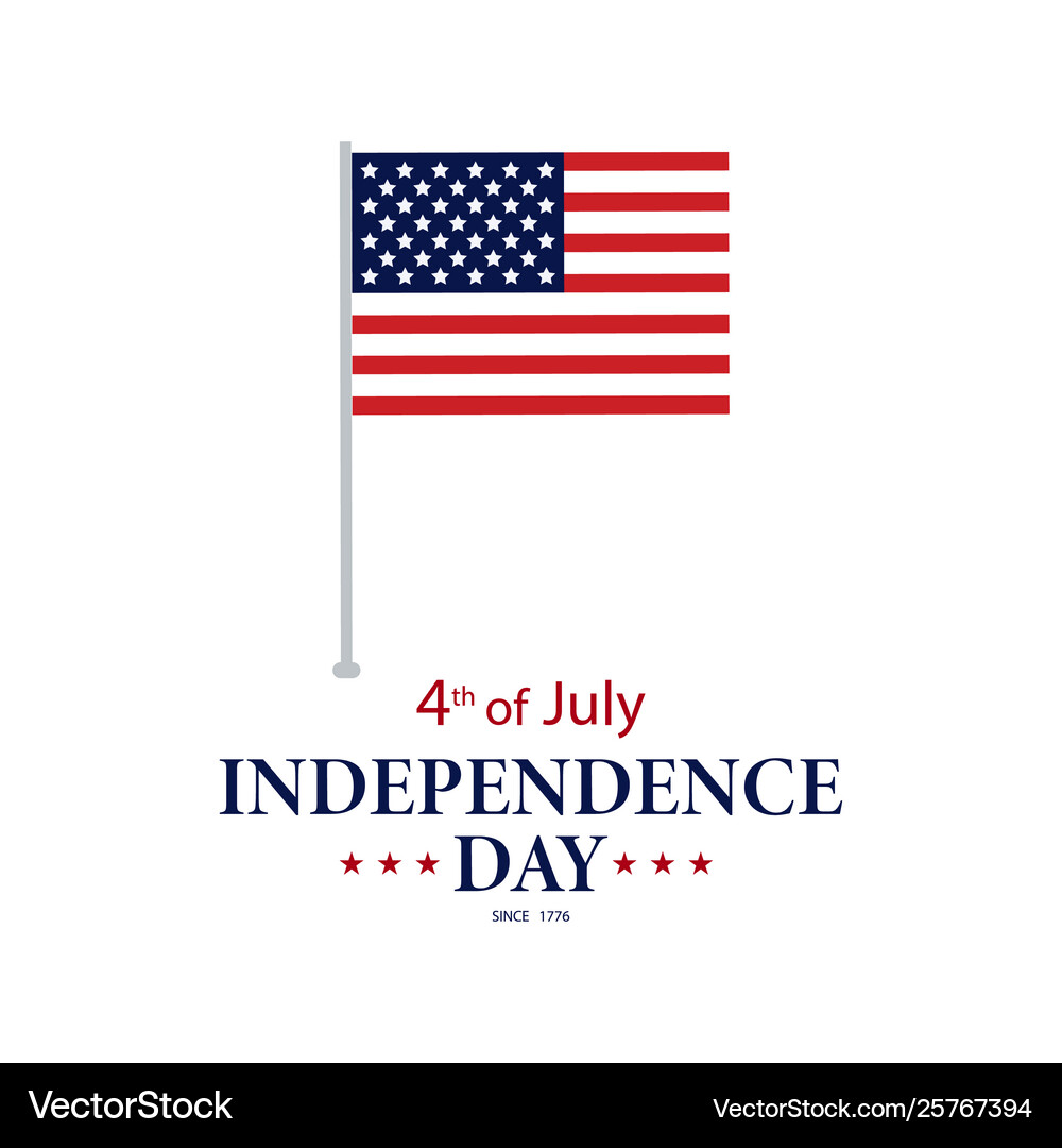 Simple poster july fourth july fourth Royalty Free Vector