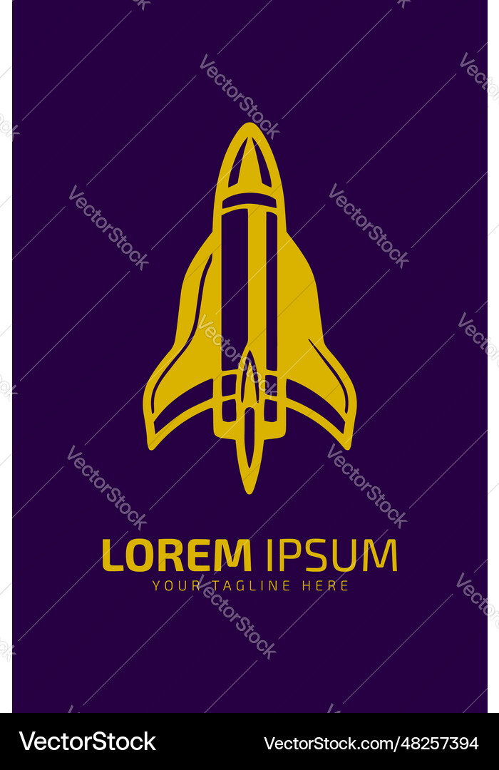 Thrusting forward rocket silhouette logo Vector Image