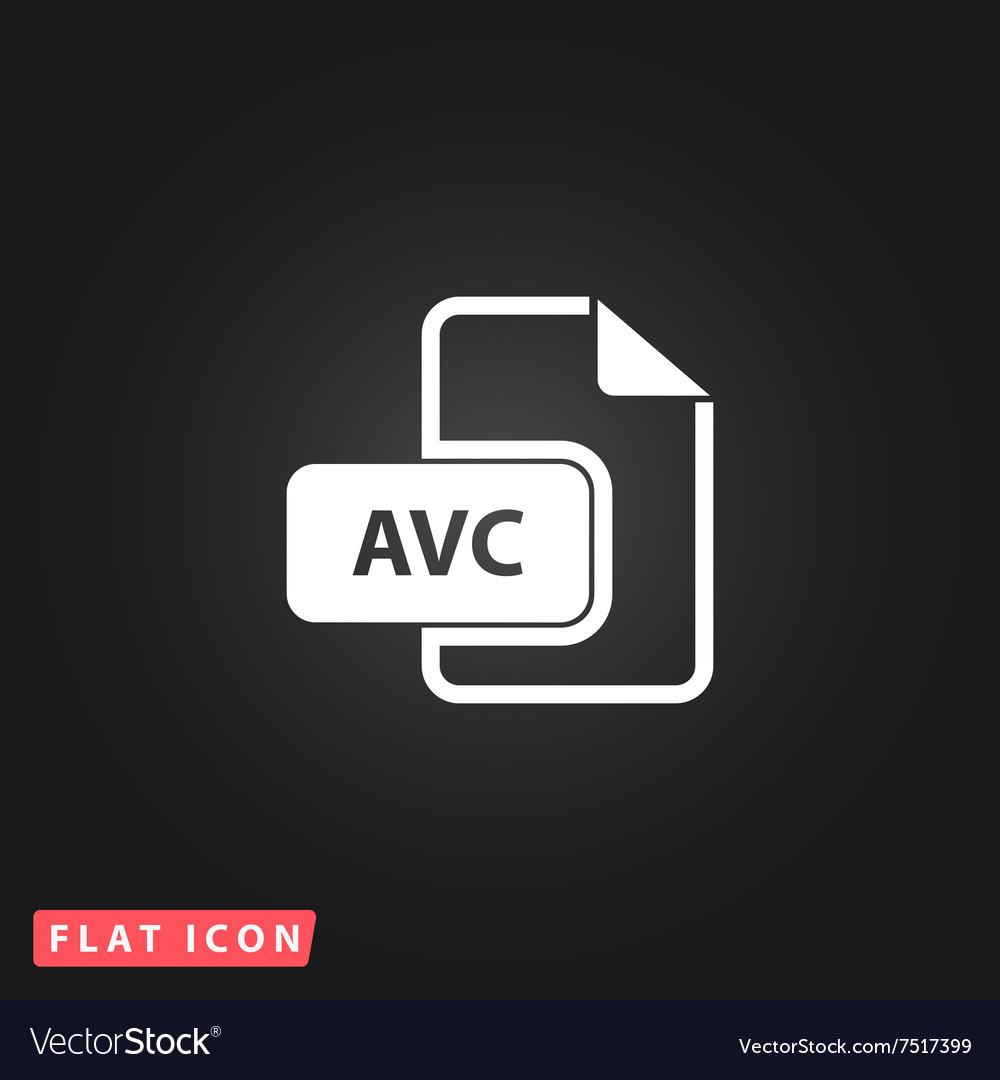 Avc file icon flat Royalty Free Vector Image - VectorStock