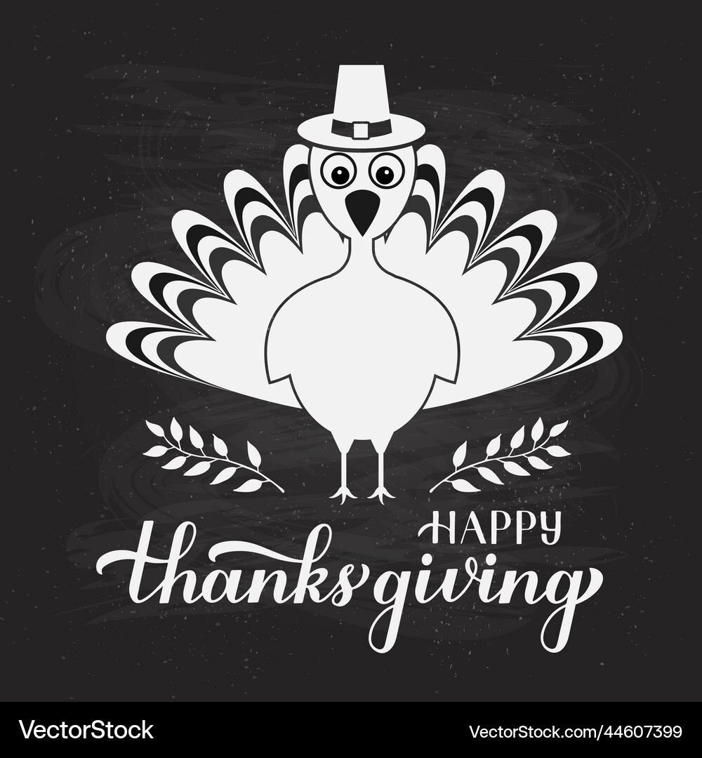 Happy thanksgiving calligraphy hand lettering Vector Image