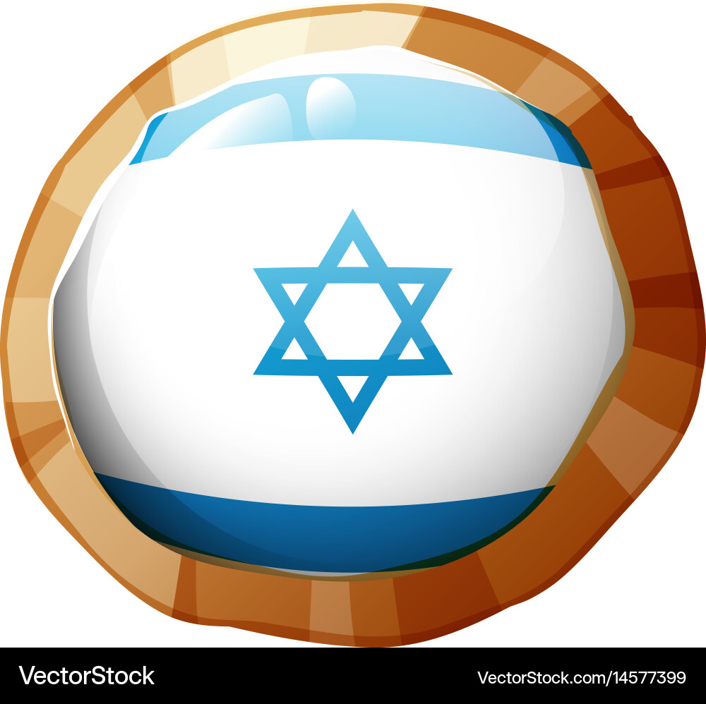 Israel flag on round frame Royalty Free Vector Image