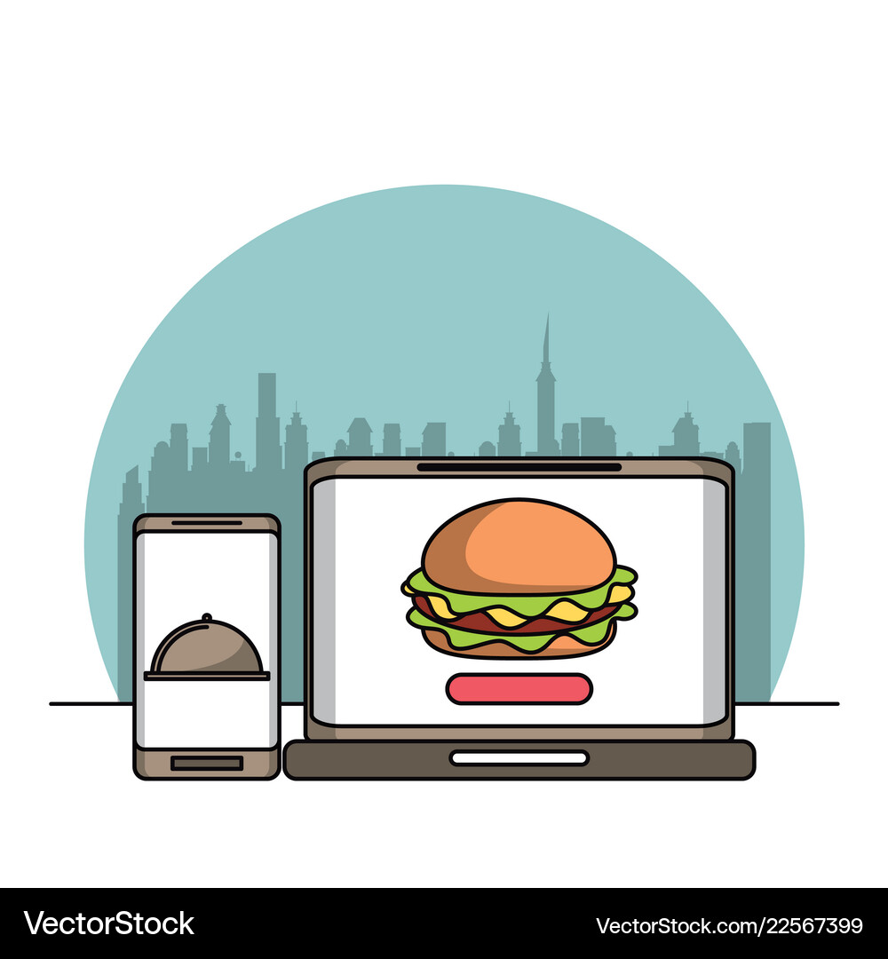 Online food order Royalty Free Vector Image - VectorStock