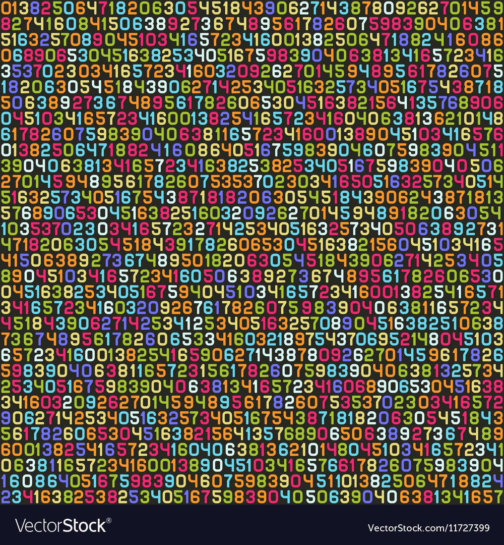 Seamless Color Decimal Computer Code Background Vector Image