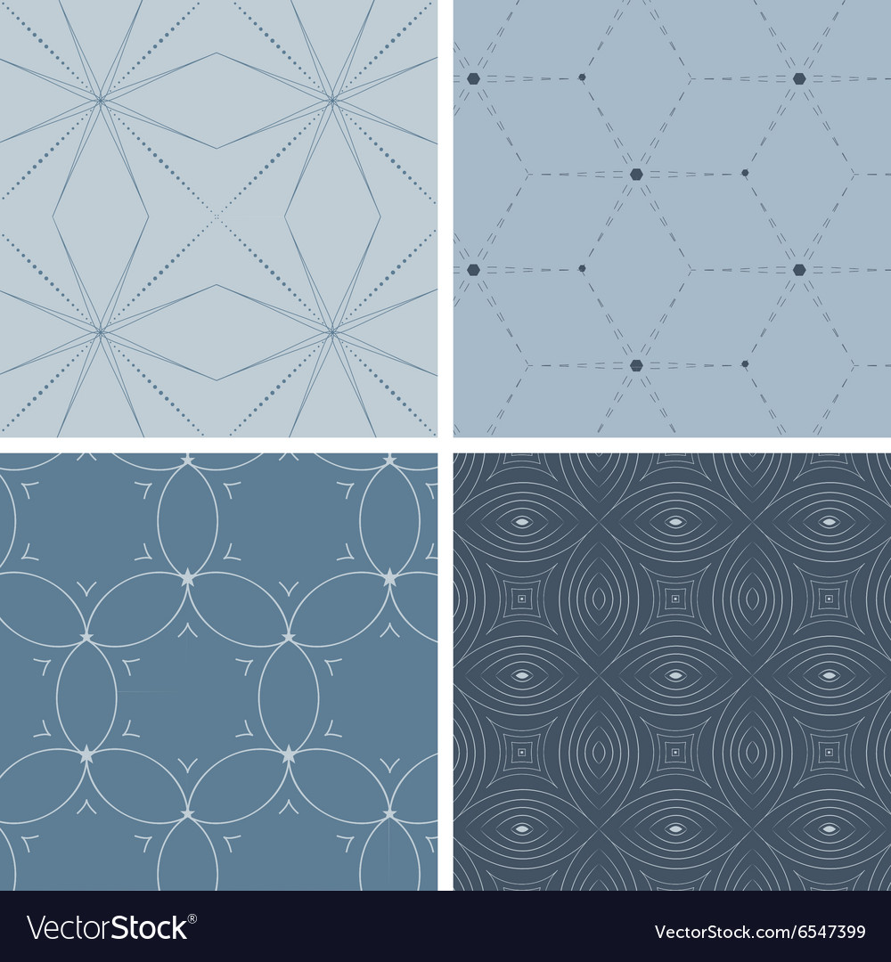 Set of four geometric seamless patterns Royalty Free Vector