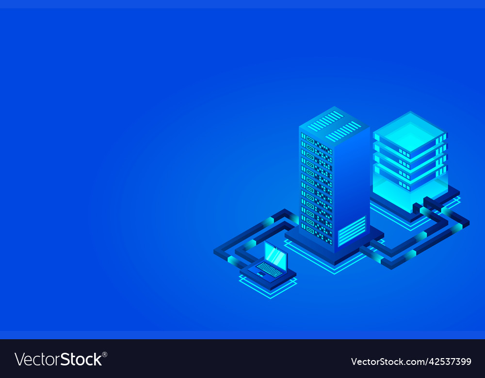 Transfer Of User Data To The Server Data Hosting Vector Image