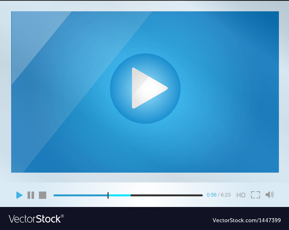 Video player for web minimalistic design Vector Image