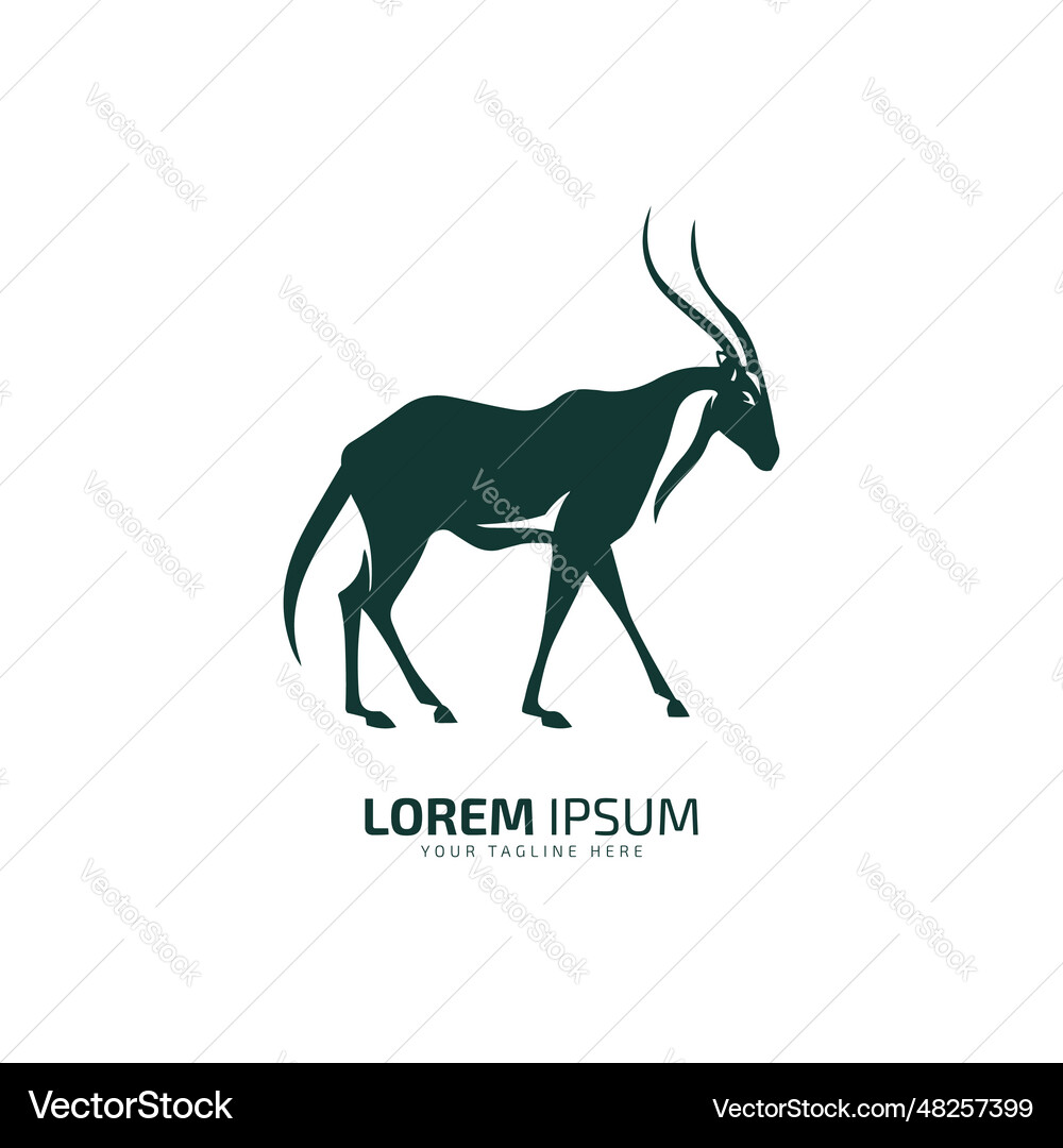 Windswept majesty oryx logo silhouette a symbol Vector Image