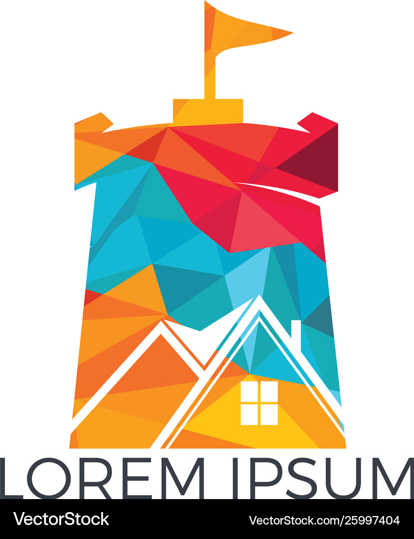 House fort logo design Royalty Free Vector Image