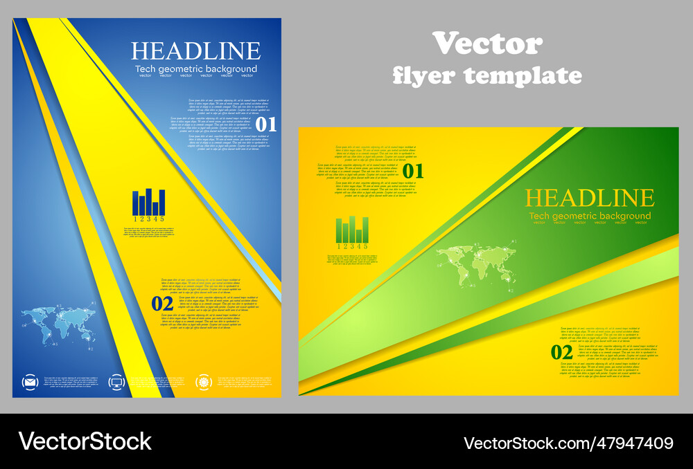 Abstract bright tech flyer design Royalty Free Vector Image