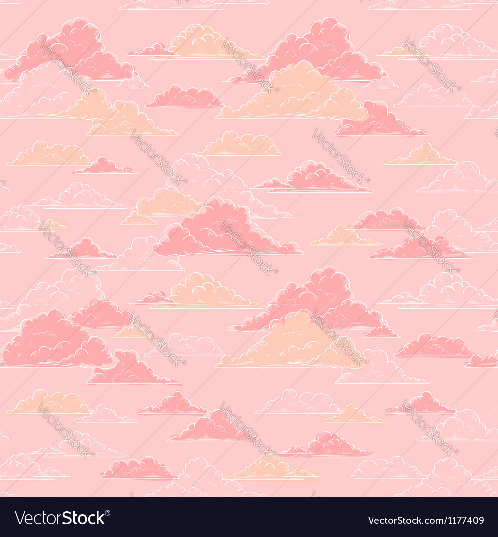 Clouds seamless pattern hand-drawn Royalty Free Vector Image
