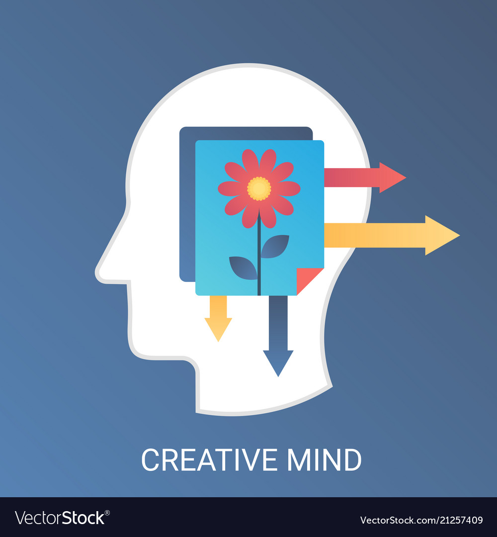 Creative mind concept modern gradient flat Vector Image