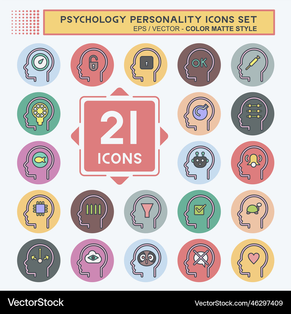 Icon set psychology personality related Royalty Free Vector