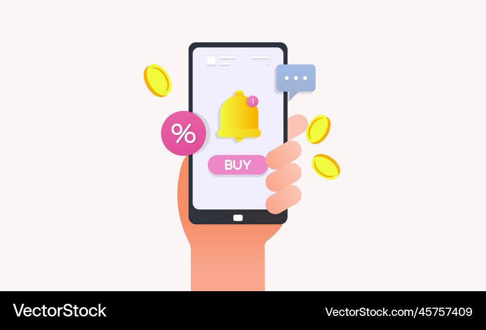 Online shopping 3d shop logo Royalty Free Vector Image