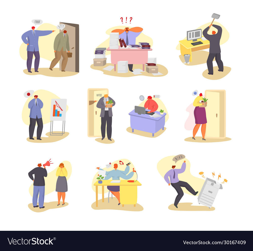Problems at work working Royalty Free Vector Image