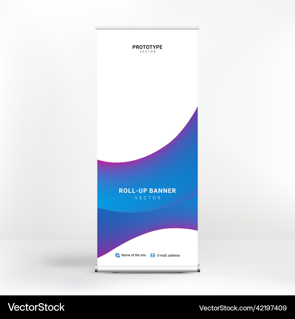 Roll-up advertising banner design creative Vector Image