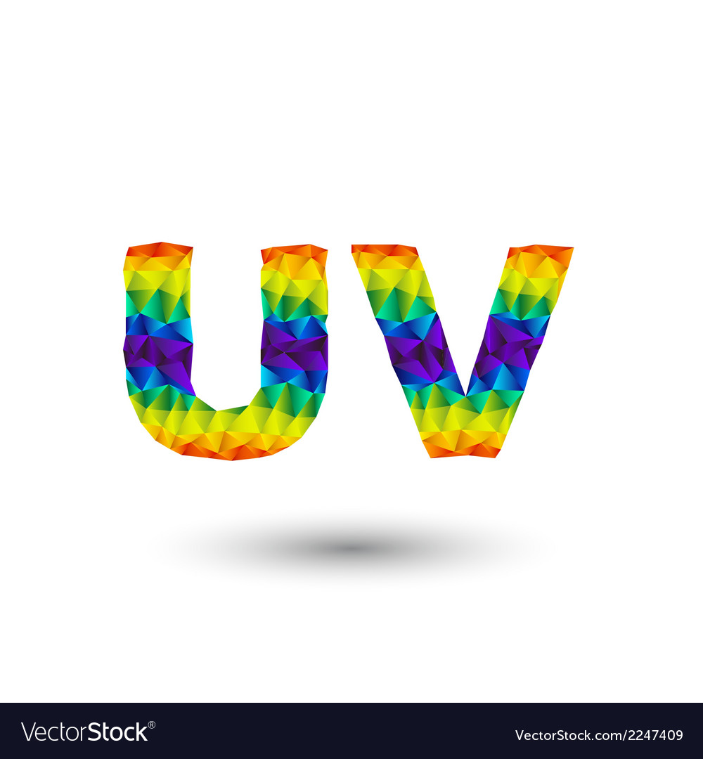 Triangular letters uv Royalty Free Vector Image
