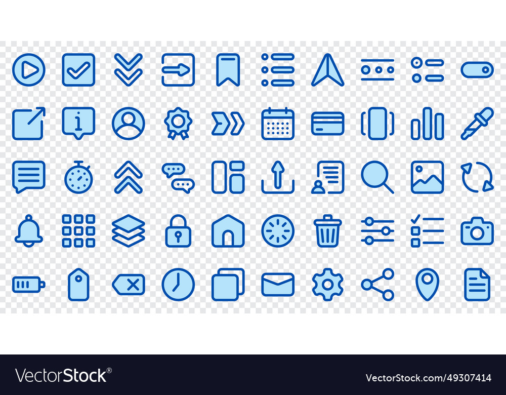 Basic user interface essential set blue icon Vector Image