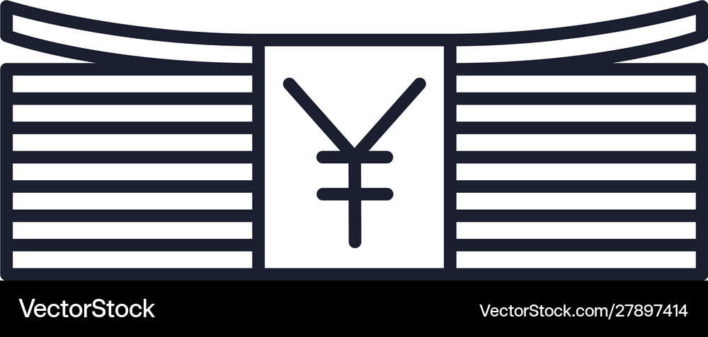 Isolated chinese yuan bills design Royalty Free Vector Image