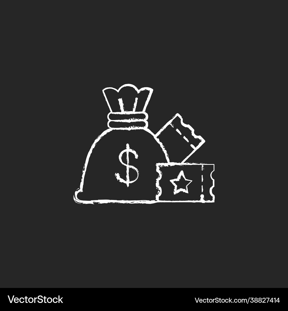 Lump-sum payment chalk white icon on dark Vector Image