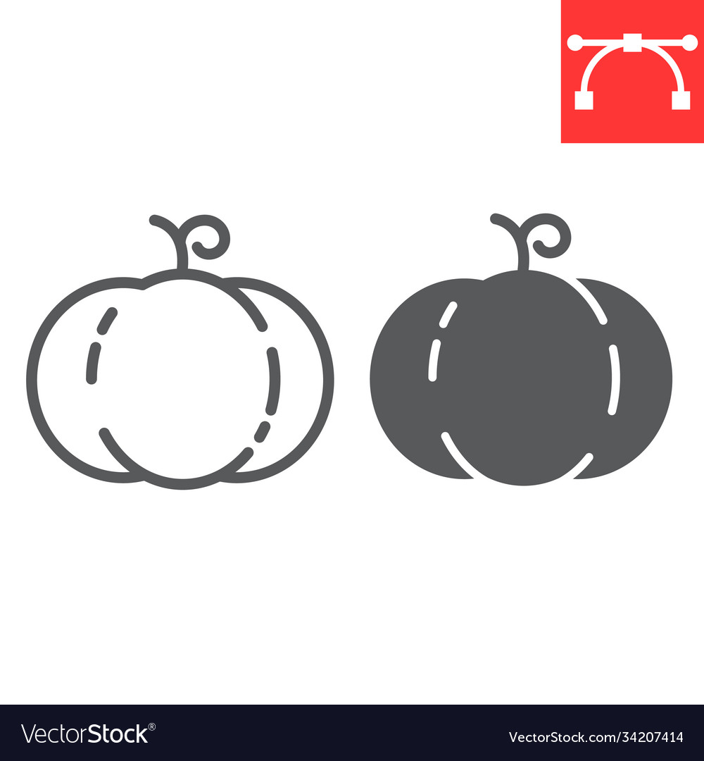 Pumpkin line and glyph icon thanksgiving Vector Image