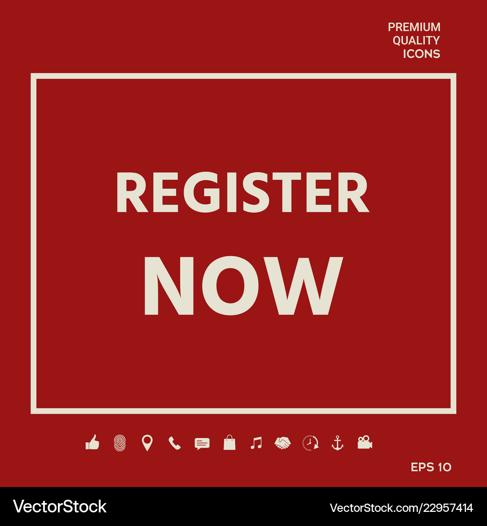 Register now button graphic elements Royalty Free Vector