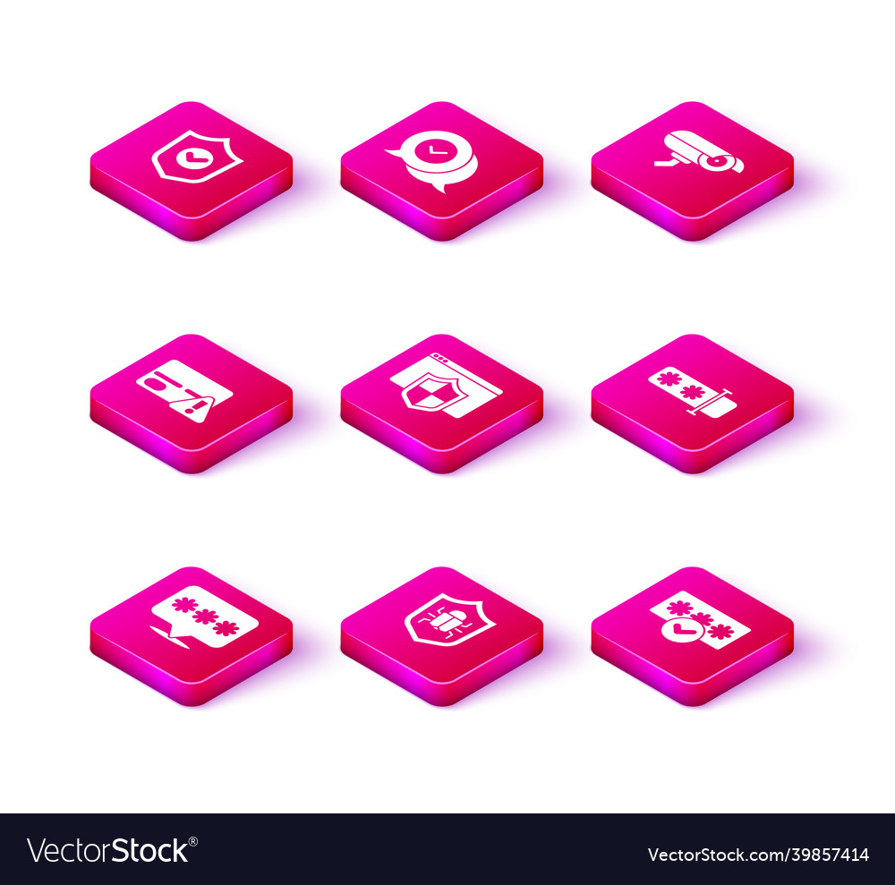 Set password protection system bug credit card Vector Image Set password protection system bug credit card Vector Image