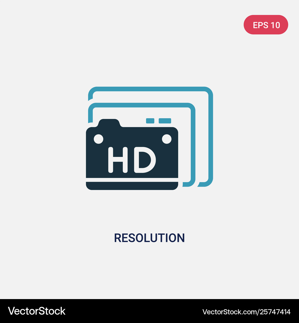 Two color resolution icon from photography Vector Image
