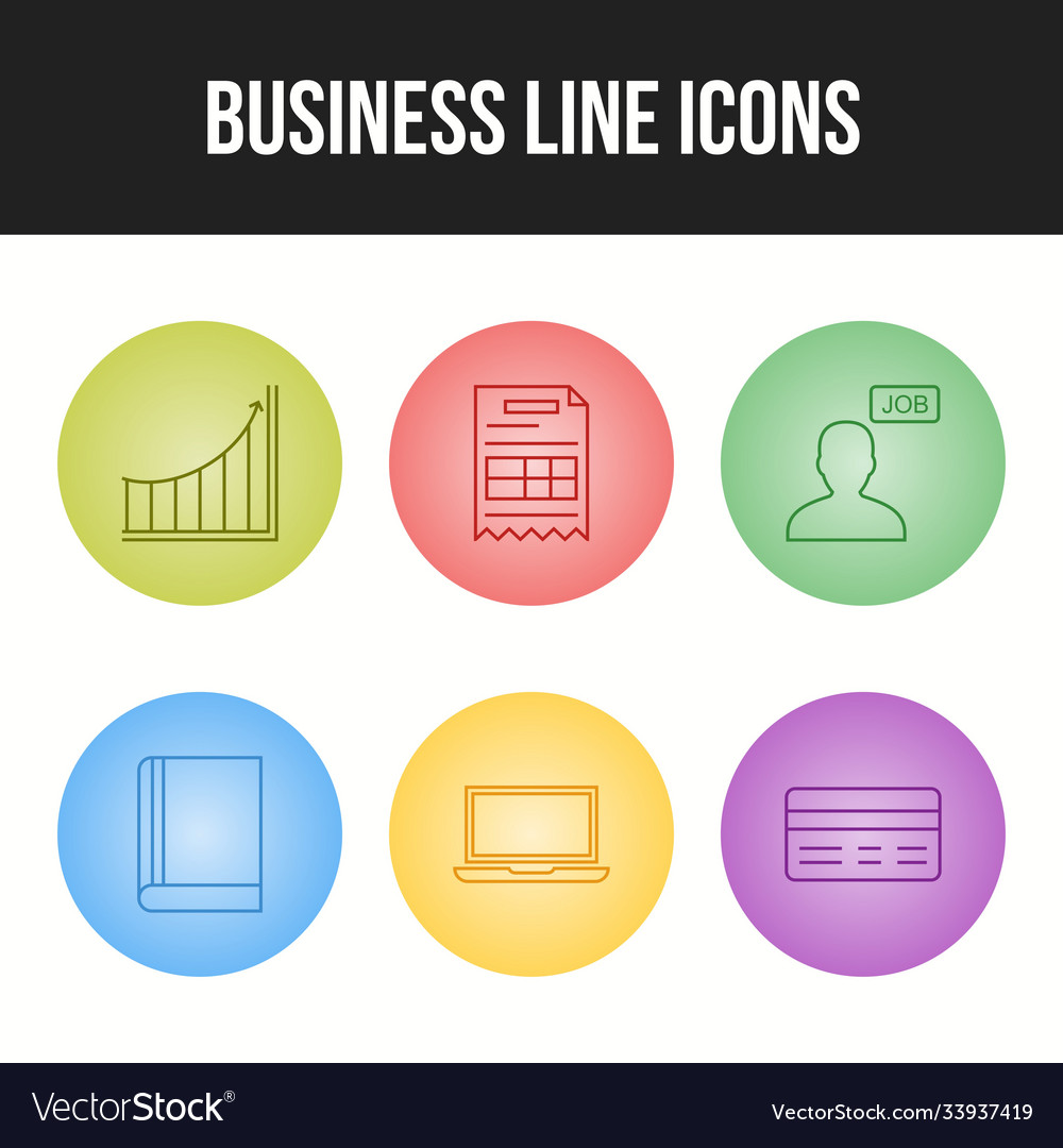 Beautiful 6 icons pack business Royalty Free Vector Image