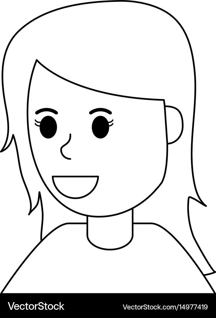 Happy smiling woman icon image Royalty Free Vector Image