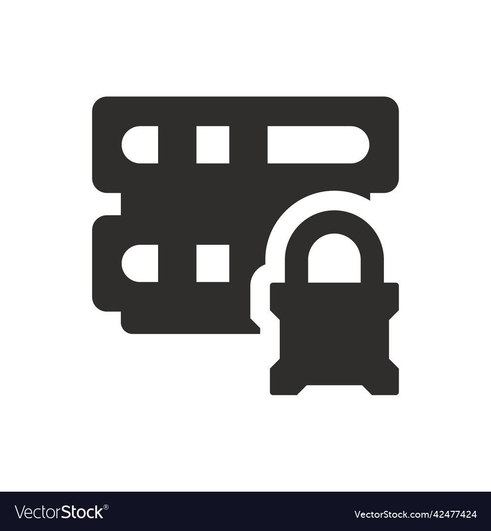 Lock internet server icon Royalty Free Vector Image